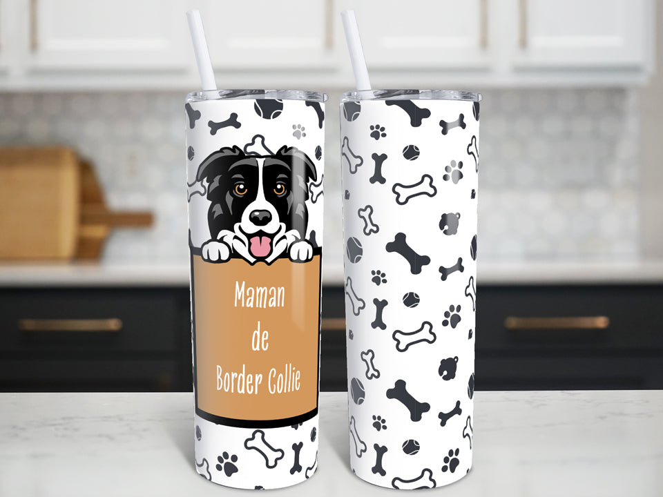 Gobelet en acier inoxydable - Maman de Border Collie